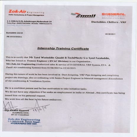 Zoh-Air Certificate | PDF