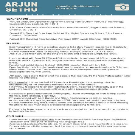 Arjun CV 2015 (1mb) | PDF