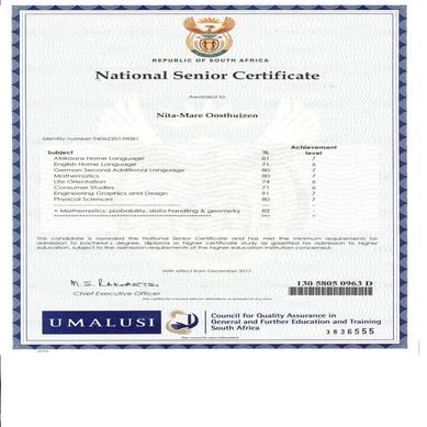 Matric Certificate | PDF