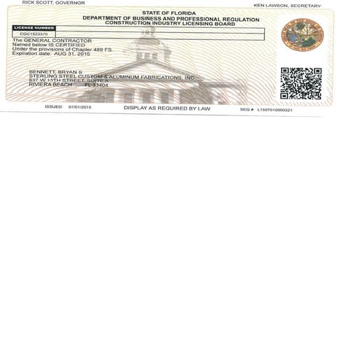 SSC & Alum., Fab., Inc. License | PDF
