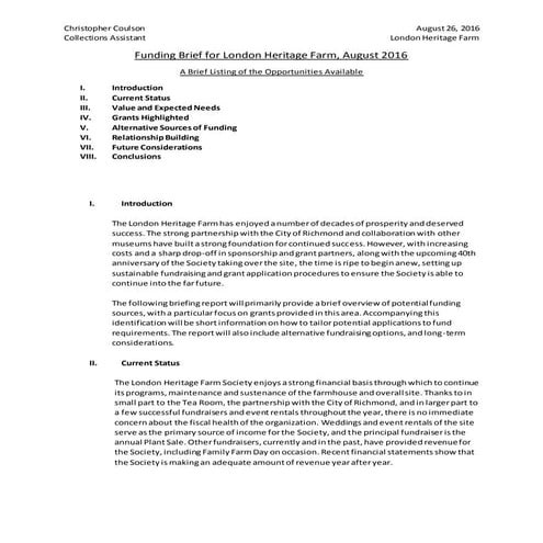 Briefing Report Fundraising | DOCX