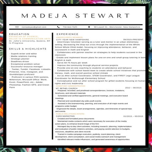 Madeja Stewarts Resume | PDF