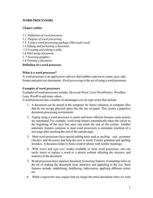 Word processing | PPT