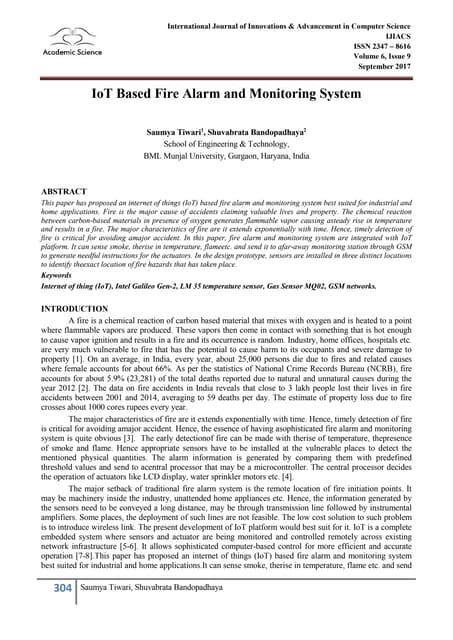 Iot Based Fire Alarm System Pdf