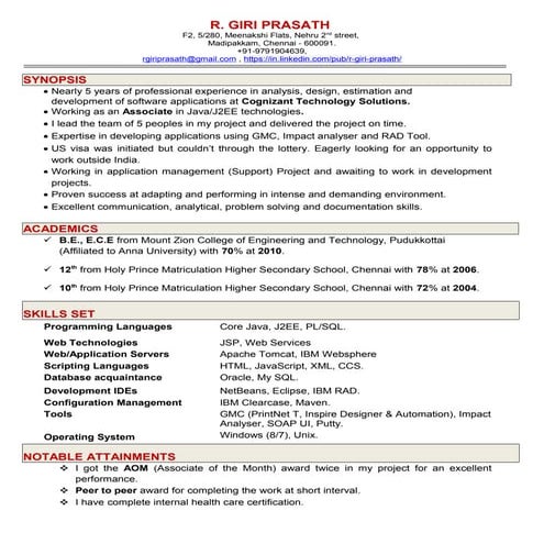 Giri_Resume | DOC | Programming Languages | Computing