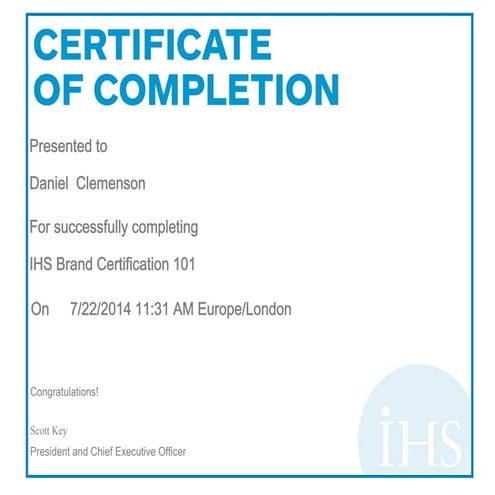 IHS Brand Certification | PDF