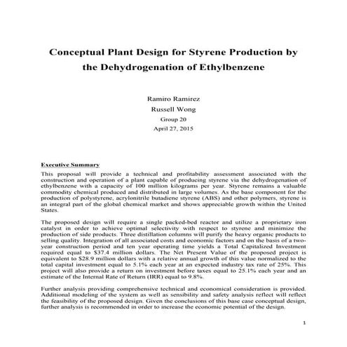 ChE184b Final Design | PDF