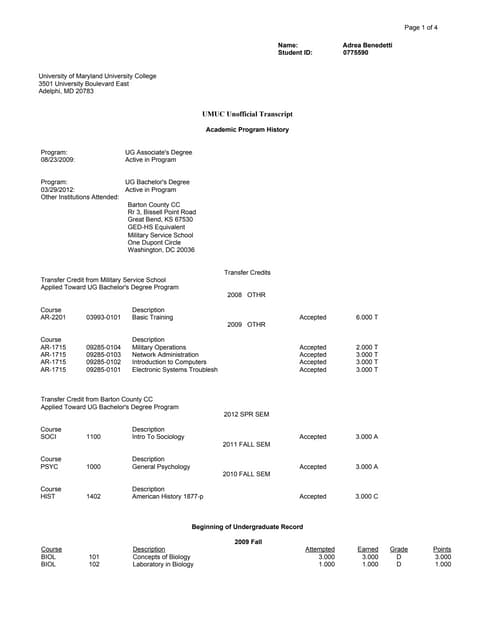 Transcript ASU | PDF