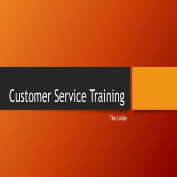 Customer services training | PDF