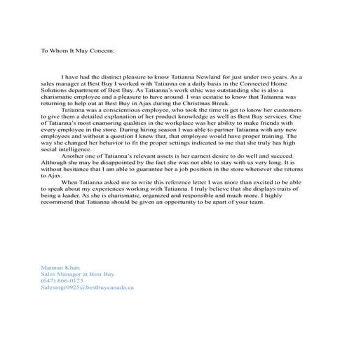 Reference Letter | PDF