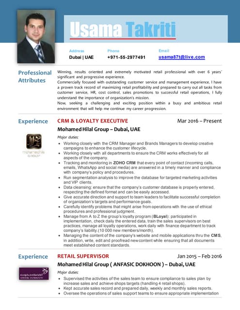 ali new cv | PDF | Sales | Business