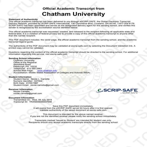 Chatham Transcript | PDF