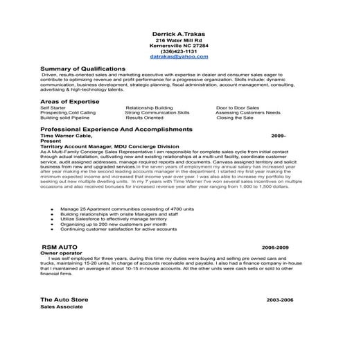 Resume warner king 2013 | DOCX