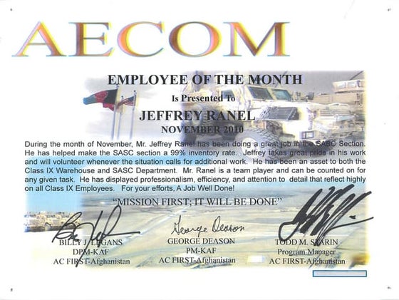 Certificate Of Appreciation AECOM:AC FIRST | PDF