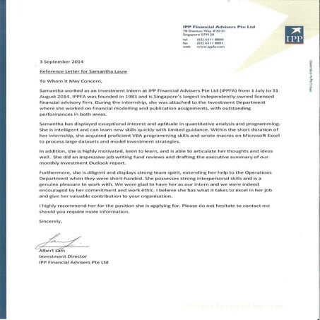 IPPFA Reference Letter (General) | PDF