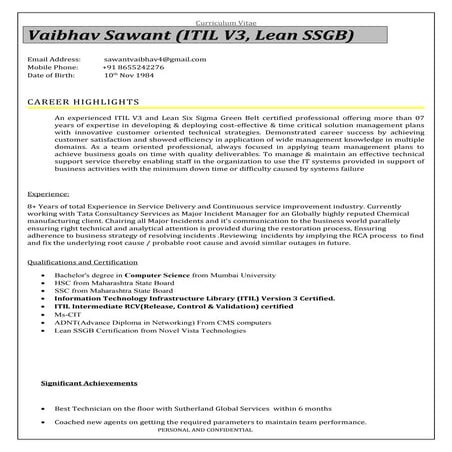 Most Recent updatedResume Vaibhav | PDF