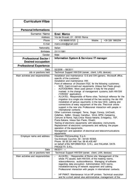 Daniele Morabito CV eng | PDF