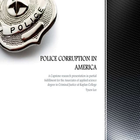 POLICE CORRUPTION IN AMERICA | PPTX