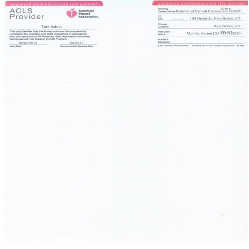 Tara ACLS Provider | PDF