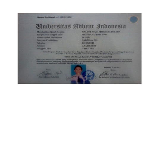 Certificate of Bachelor Degree | PDF