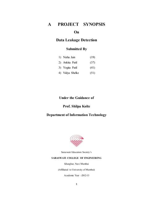 B. Tech. Minor Project Synopsis | DOCX