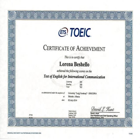 TOEIC Certification | PDF