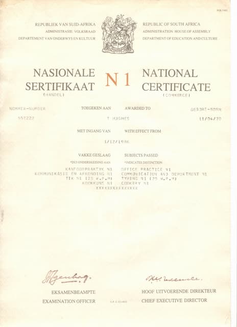 N3 and Fitter Certificate | PDF