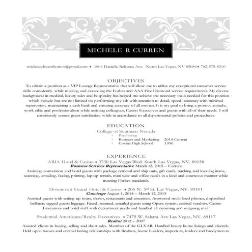 Michele R Curren Resume | DOCX