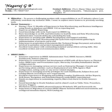 Resume - Nagaraj G B | PDF