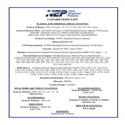 NEP Capabilities List | PDF