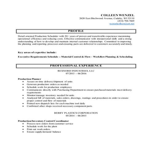 COLLEEN WENZEL resume | PDF