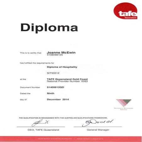 Diploma of Hospitality | PDF