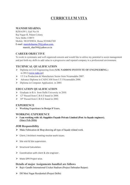 Curriculum Vitae Muhammad Kazim | PDF
