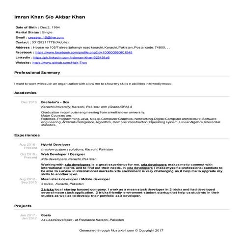 ImranResume | PDF
