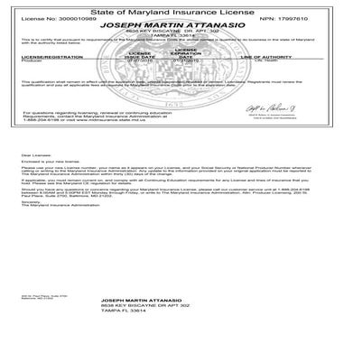 Maryland State License | PDF