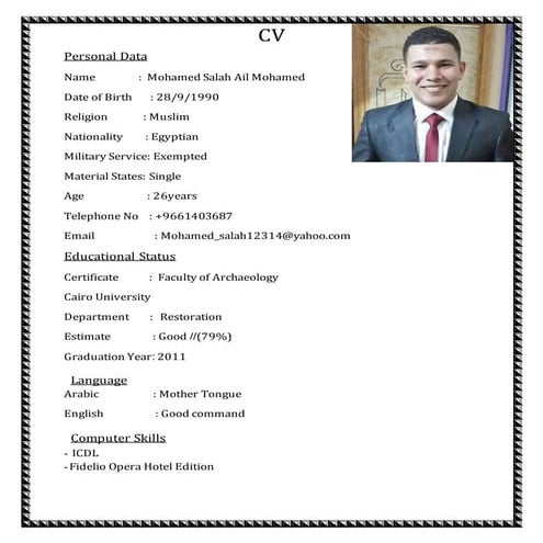 My C.V Mohamed salah | DOCX
