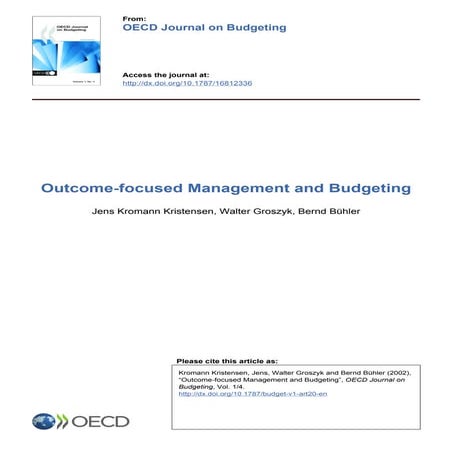 Outcome-focused Management and Budgeting | PDF