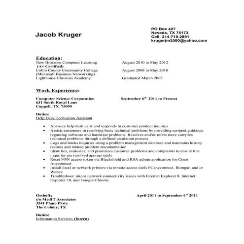 Jacob Resume 12112014 | PDF