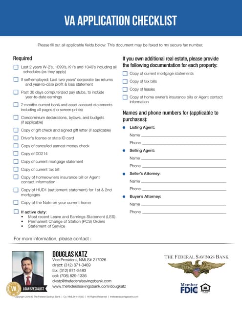 DouglasKatz_Checklist_-_FHA_Purchase | PDF