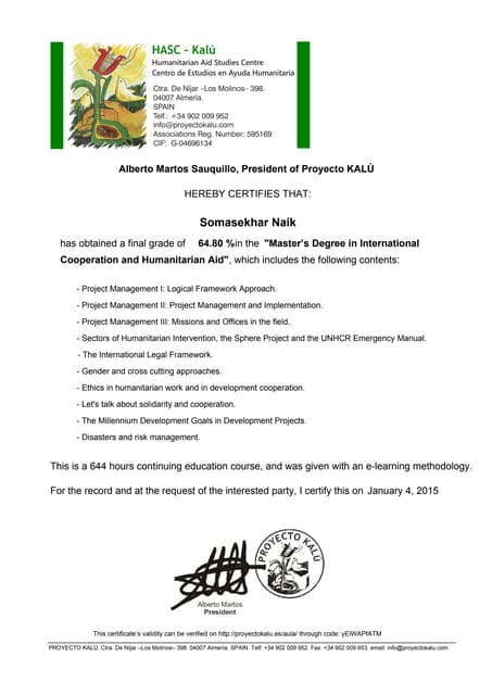 Master_s_Certificate_ MDCHA | PDF