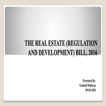 THE REAL ESTATE (REGULATION AND DEVELOPMENT) | PPTX
