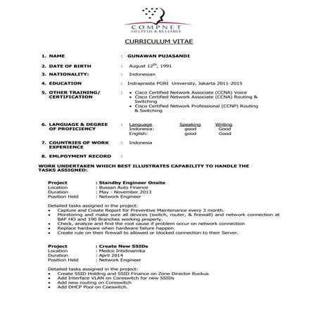 CV-Gunawan Pujasandi | PDF