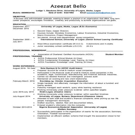 Azeezat Bello CV | DOCX