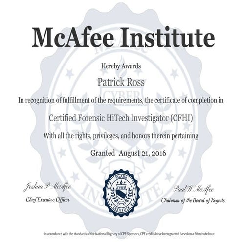 CFHI Certificate | PDF