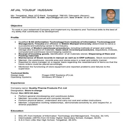 Exp. Resume | DOCX | Computing | Technology & Computing