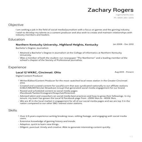 Rogers resume 2016 | PDF