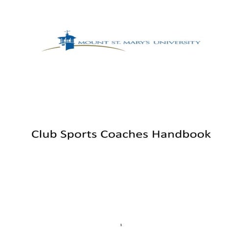 Club Sports Coaches Handbook | DOCX