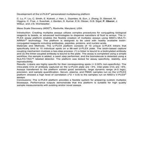 ECI_Lu_U-PLEX Development | PDF