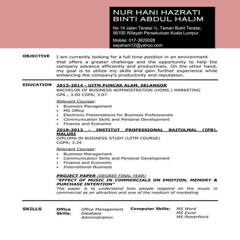 NUR HANI HAZRATI | PDF