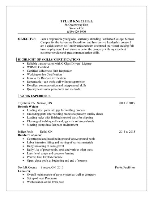 Eric's Resume, 2016 | PDF